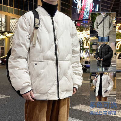 2025 M-8XL 大码冬季棉衣男时尚潮流棒球领外套加厚潮牌冬天休闲夹克棉服-青创网